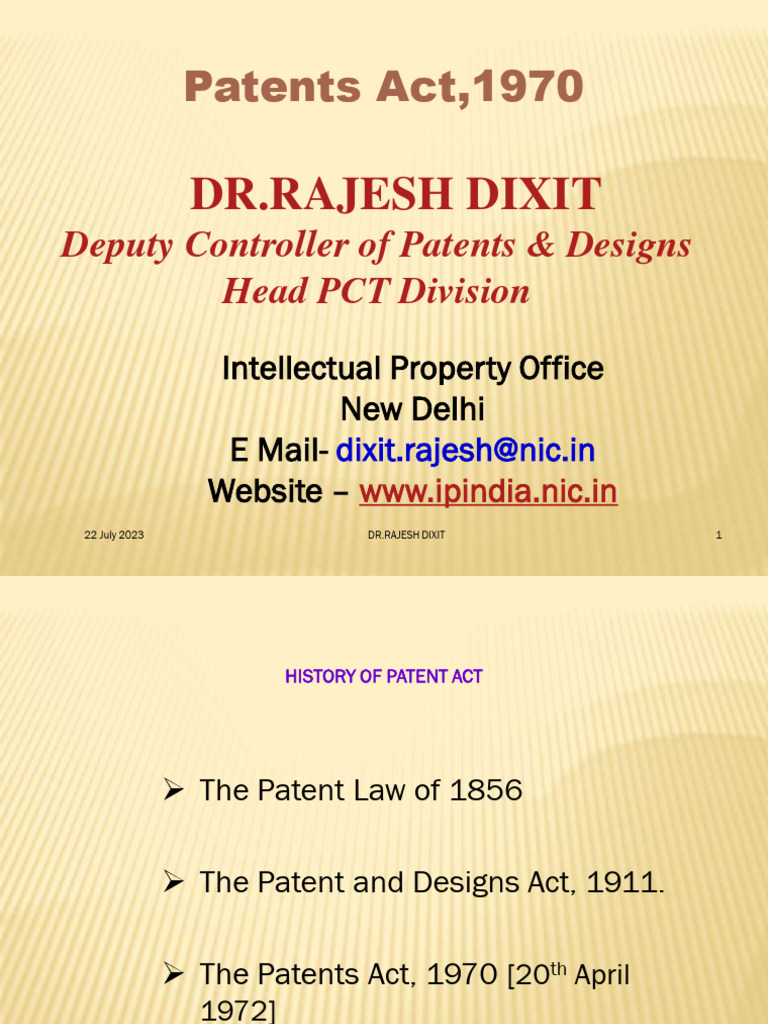 For New Examiners Training On International and Patents Act | PDF ...