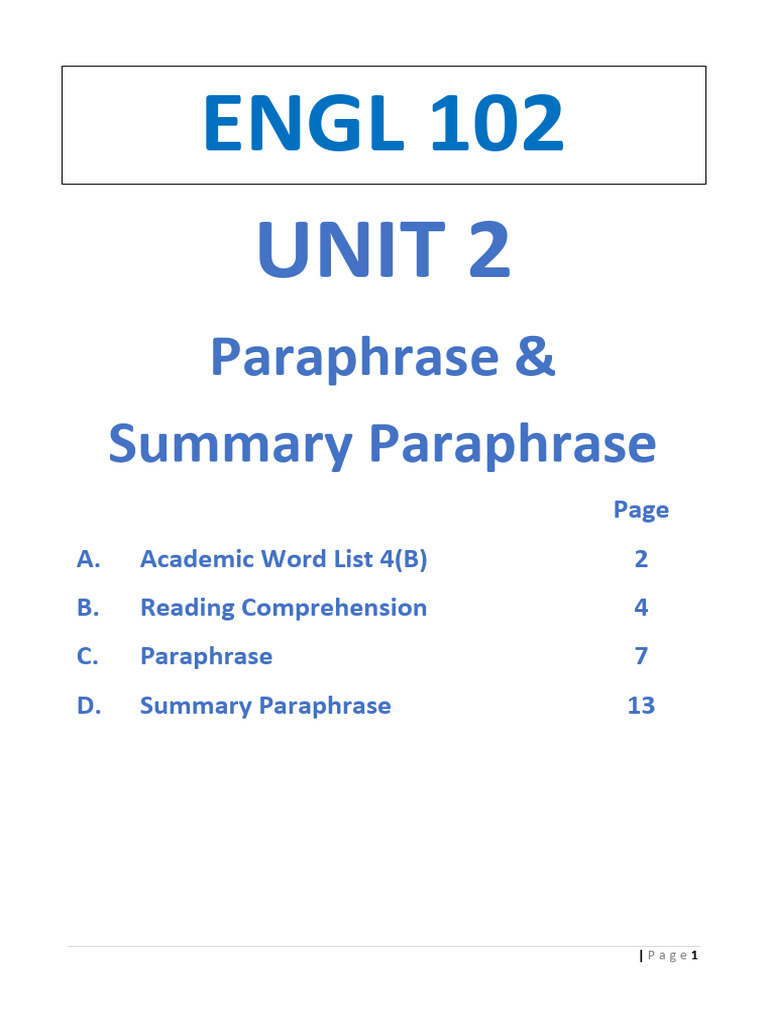 ENGL 102 UNIT 2 - Spring 2022 | PDF | Subject (Grammar) | Global ...