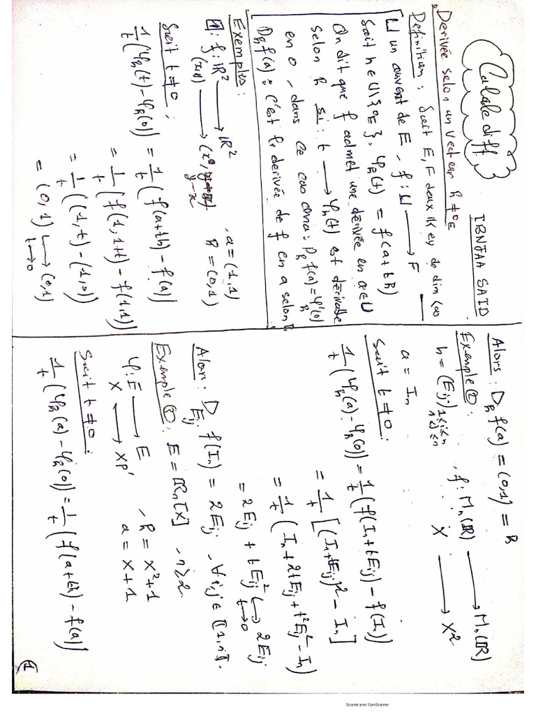 CALCUL DIFF Pour Cpge Ibnjaa Said | PDF