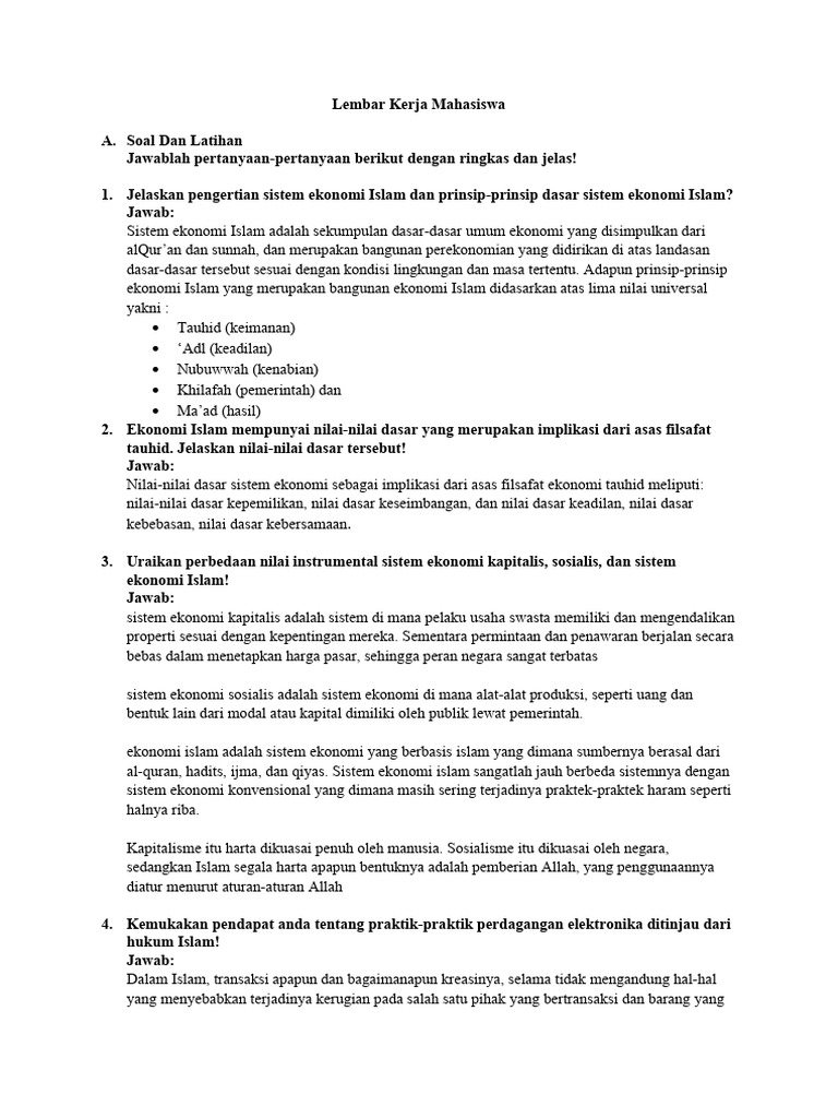 Lembar Kerja Mahasiswa Modul 9 | PDF