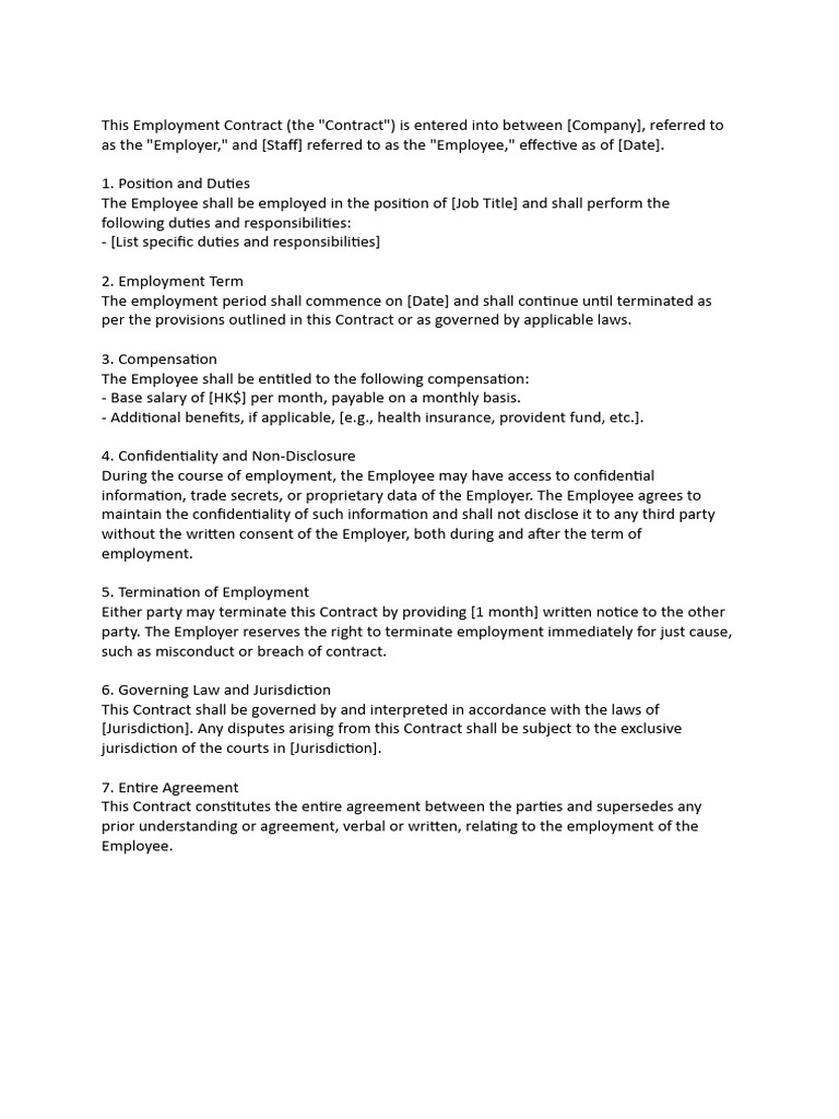 Employment Transfer Agreement Example | PDF | Business | Finance ...