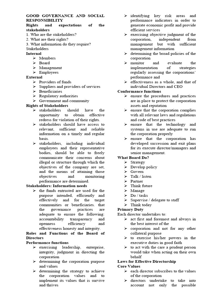 Governance and Stakeholder Rights | PDF | Governance | Fraud