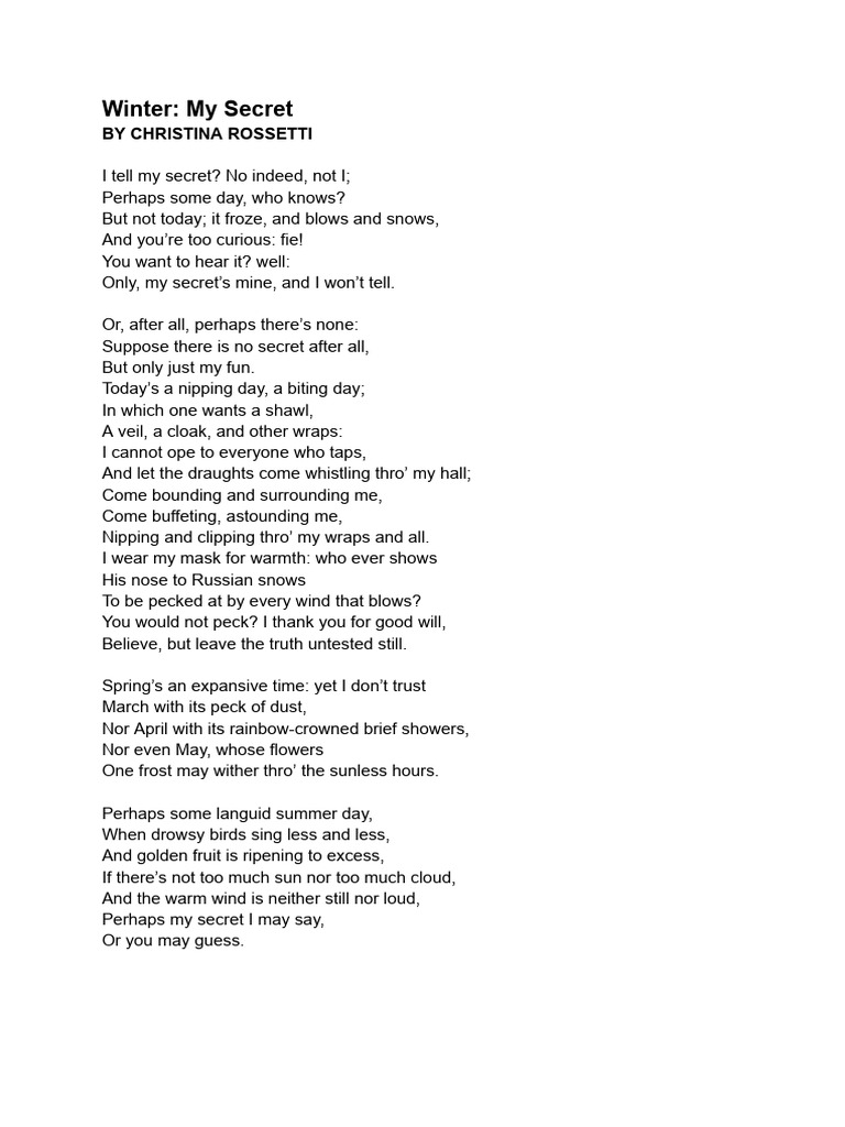 Winter - My Secret | PDF