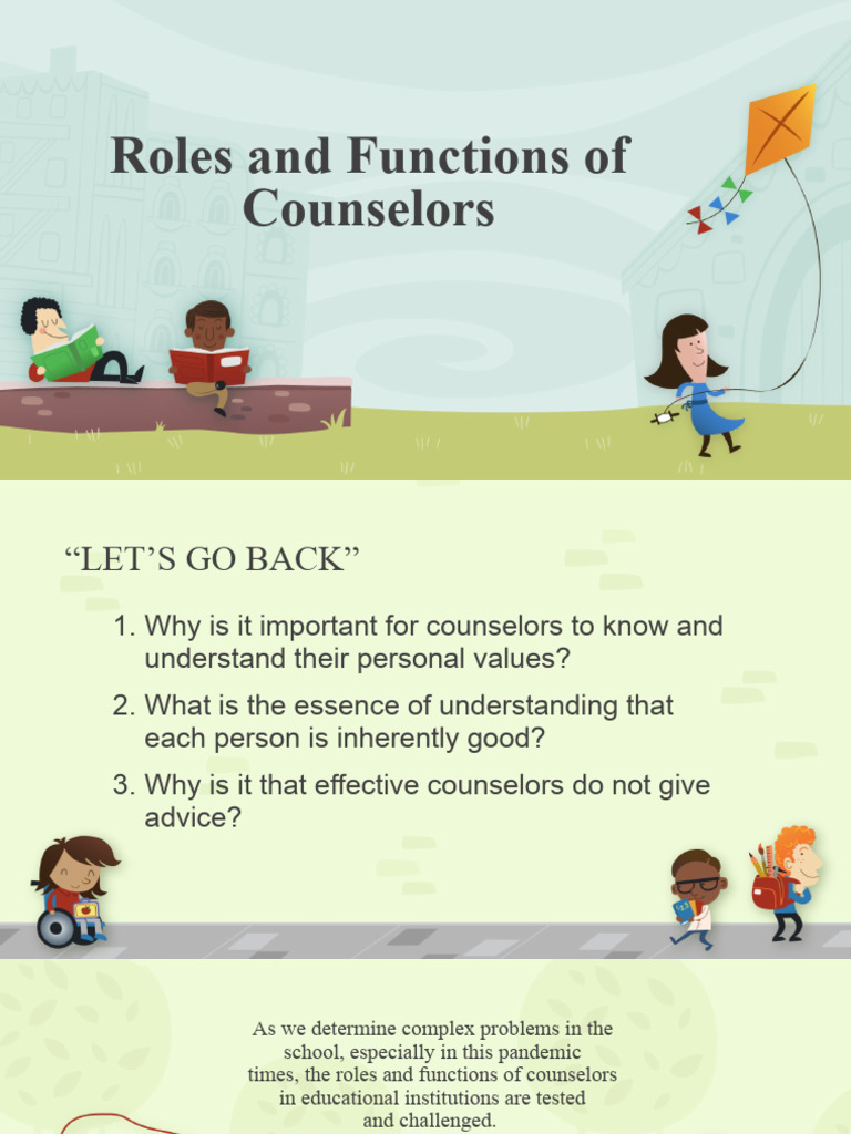Roles and Functions of Counselors | PDF | School Counselor | Counseling ...