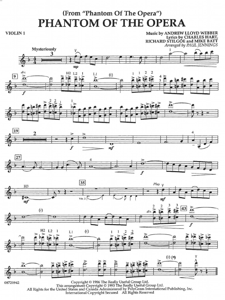 Phantom of The Opera - STRINGS | PDF