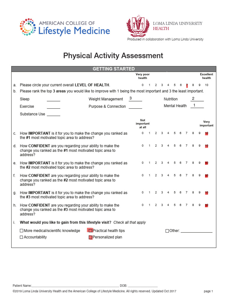 Physical Activity Assessment | PDF | Aerobic Exercise | Strength Training