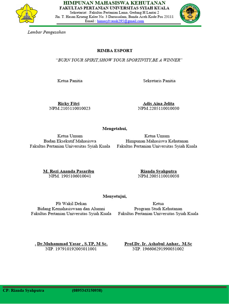 Proposal Rimba Esport Himasylva | PDF