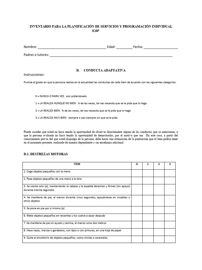 Inventario Icap | PDF | Comportamiento