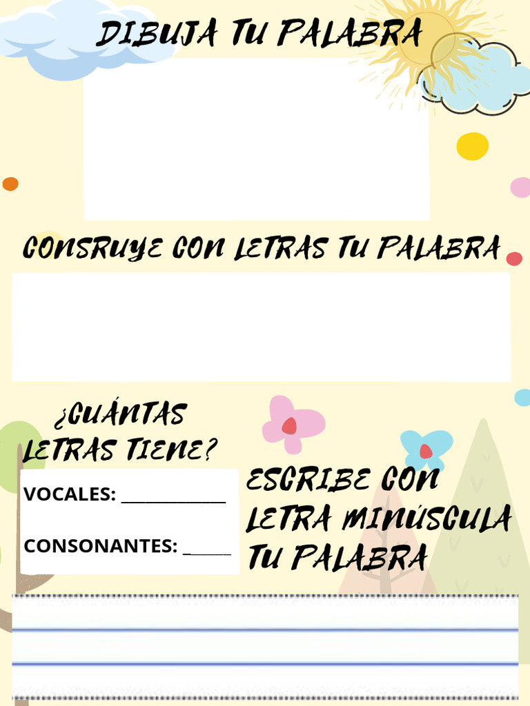 Plantilla Formar Palabras | PDF