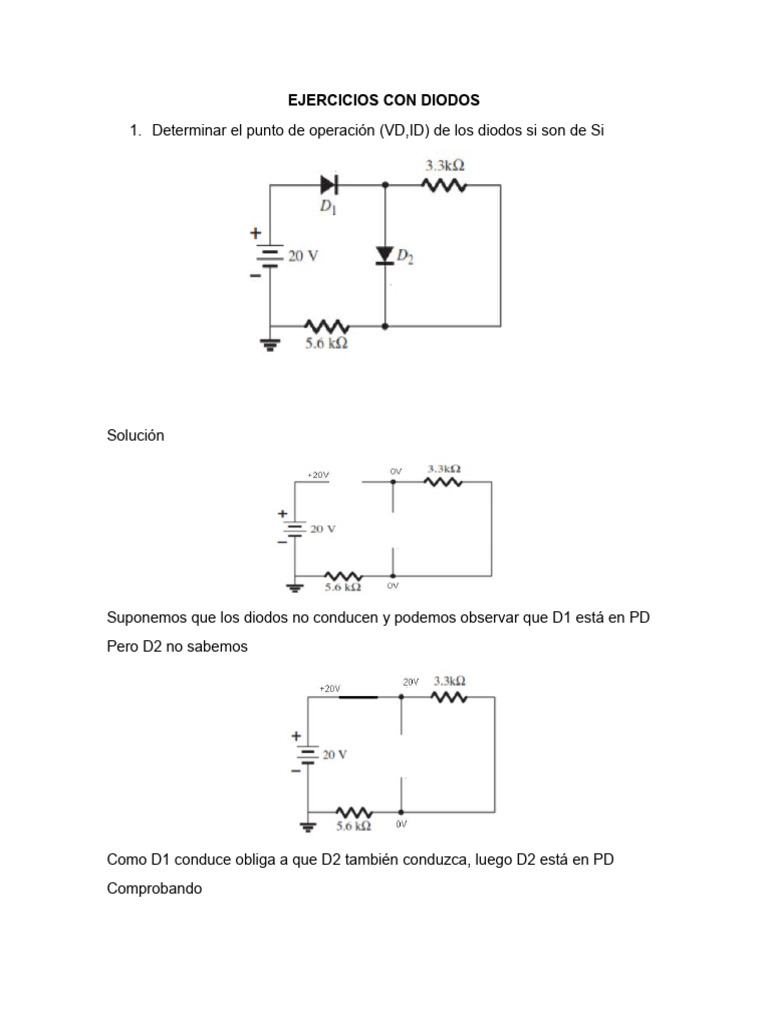 Ejercicios Con Diodos | PDF | Electricidad | Ingenieria Eléctrica