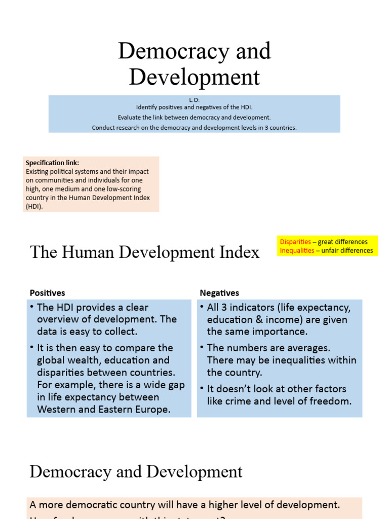 (108018) 7 Democracy and Development | PDF | Human Development Index ...