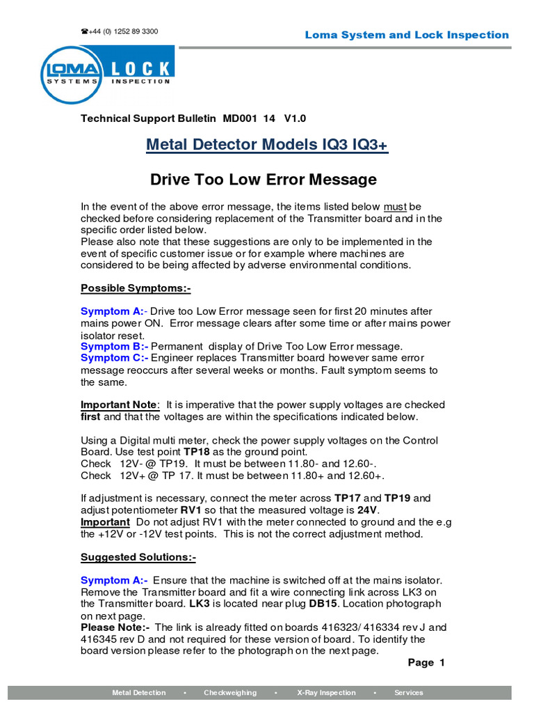 Drive Too Low Error Message | PDF | Mains Electricity | Power Supply