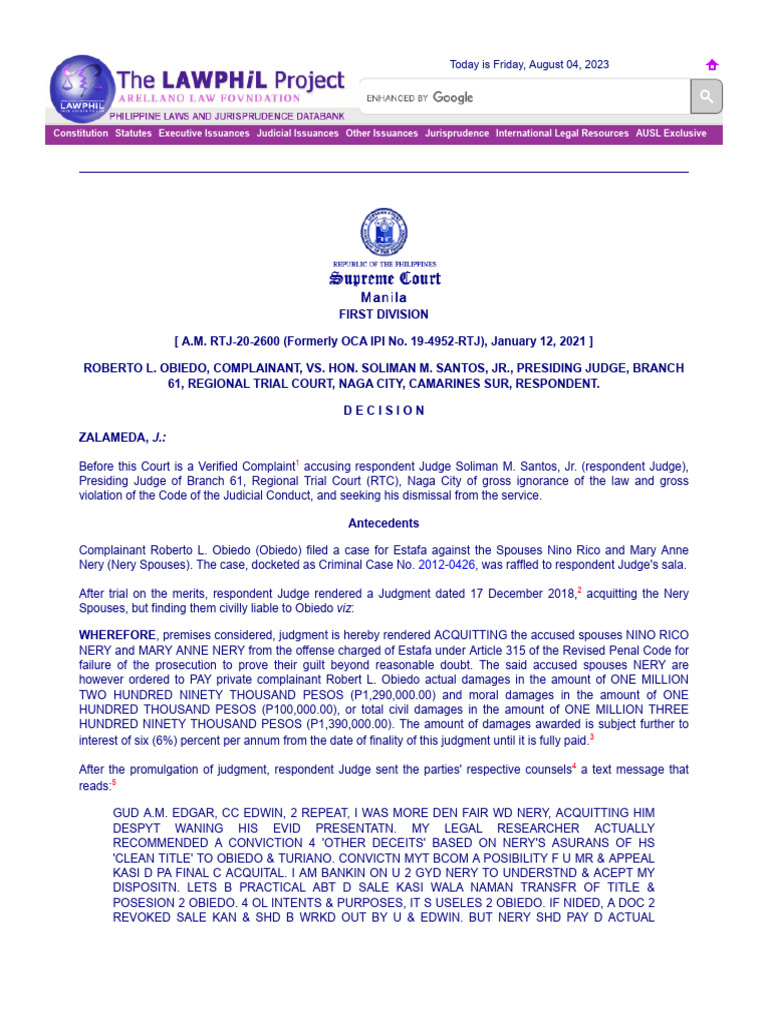 A.M. Rtj-20-2600 (Formerly Oca Ipi No. 19-4952-Rtj) | Download Free PDF ...