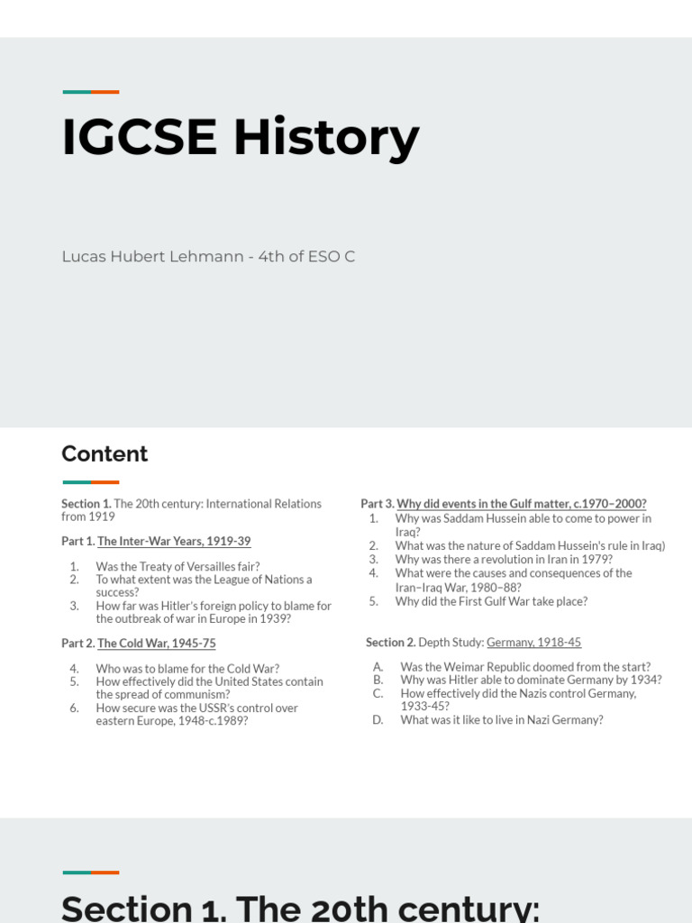 IGCSE History - Lucas Lehmann | PDF | Vietnam War | Adolf Hitler
