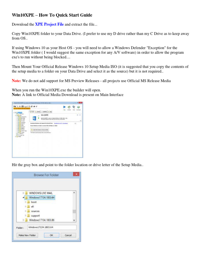 Win10XPE - How To Quick Start Guide | PDF | Windows Registry | Computer File