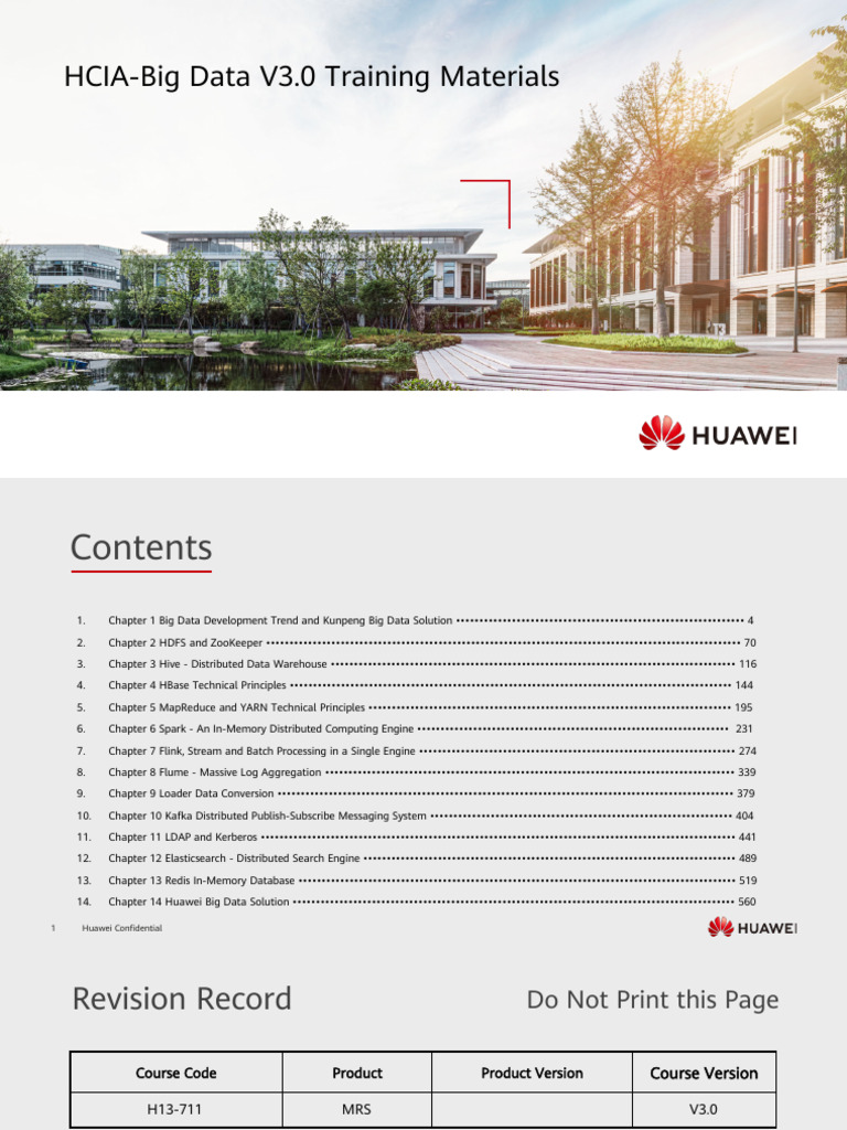 HCIA-Big Data V3.0 Training Material | PDF | Big Data | Cloud Computing