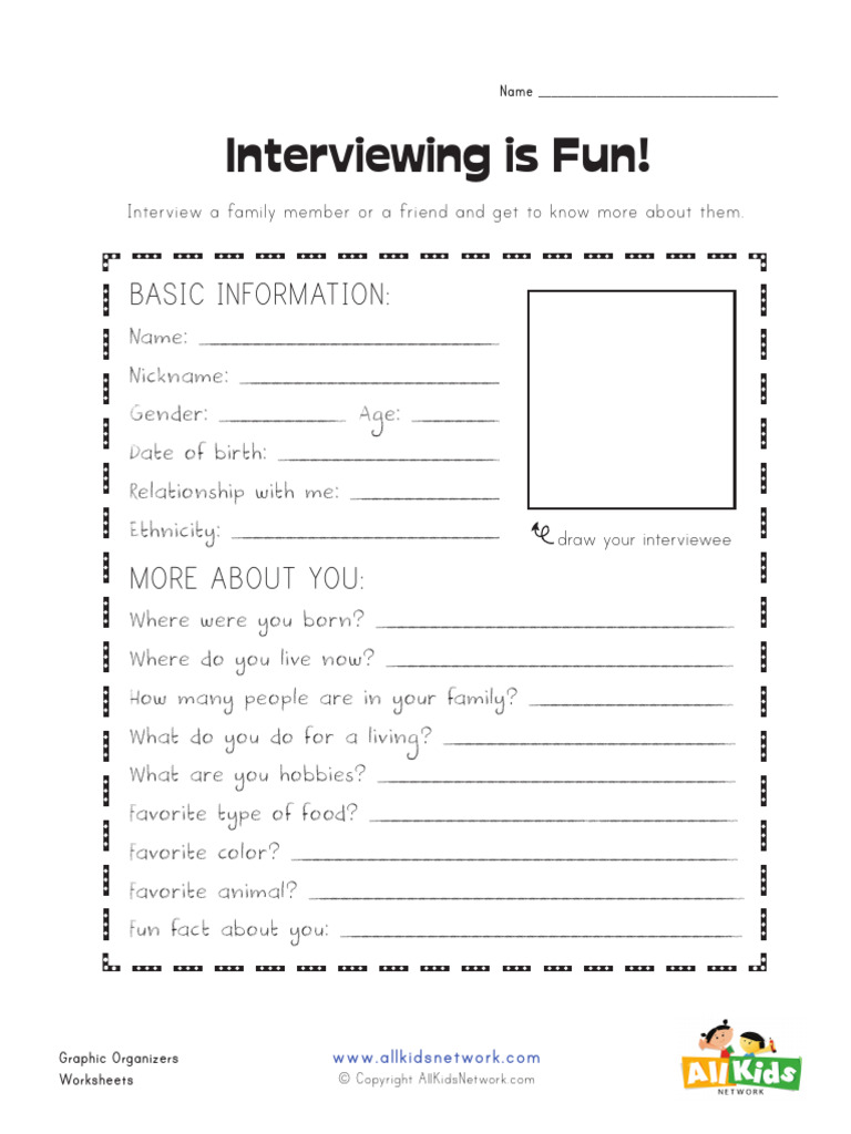 Graphic Organizers Interviewing Friends Family | PDF | Wellness | Lifestyle