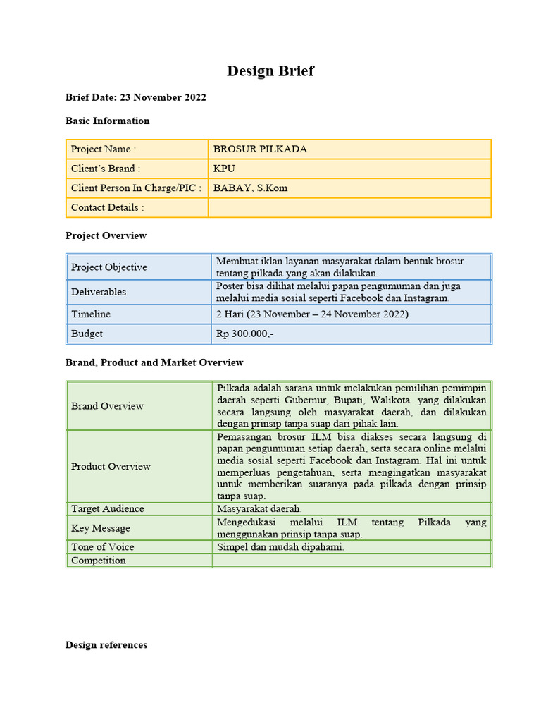 Design Brief Brosur Uón | PDF