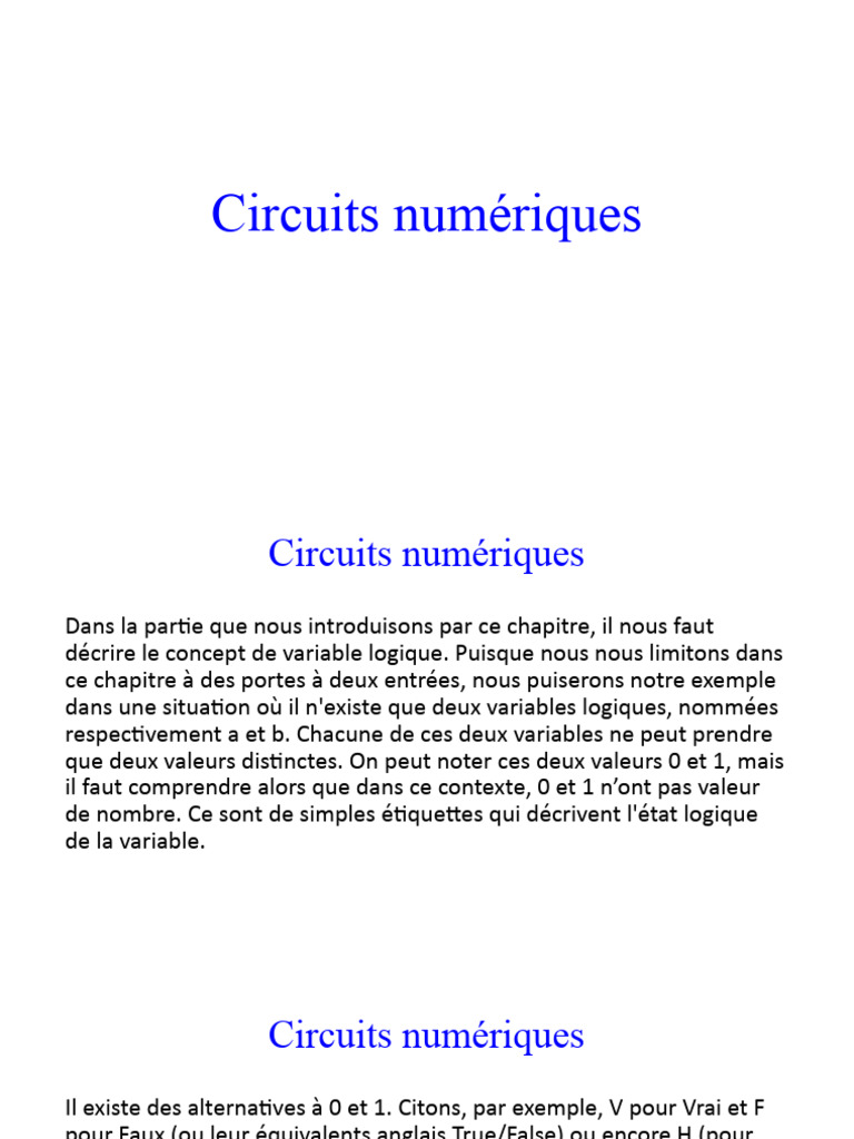 Circuits Numériques | PDF | Sciences et mathématiques