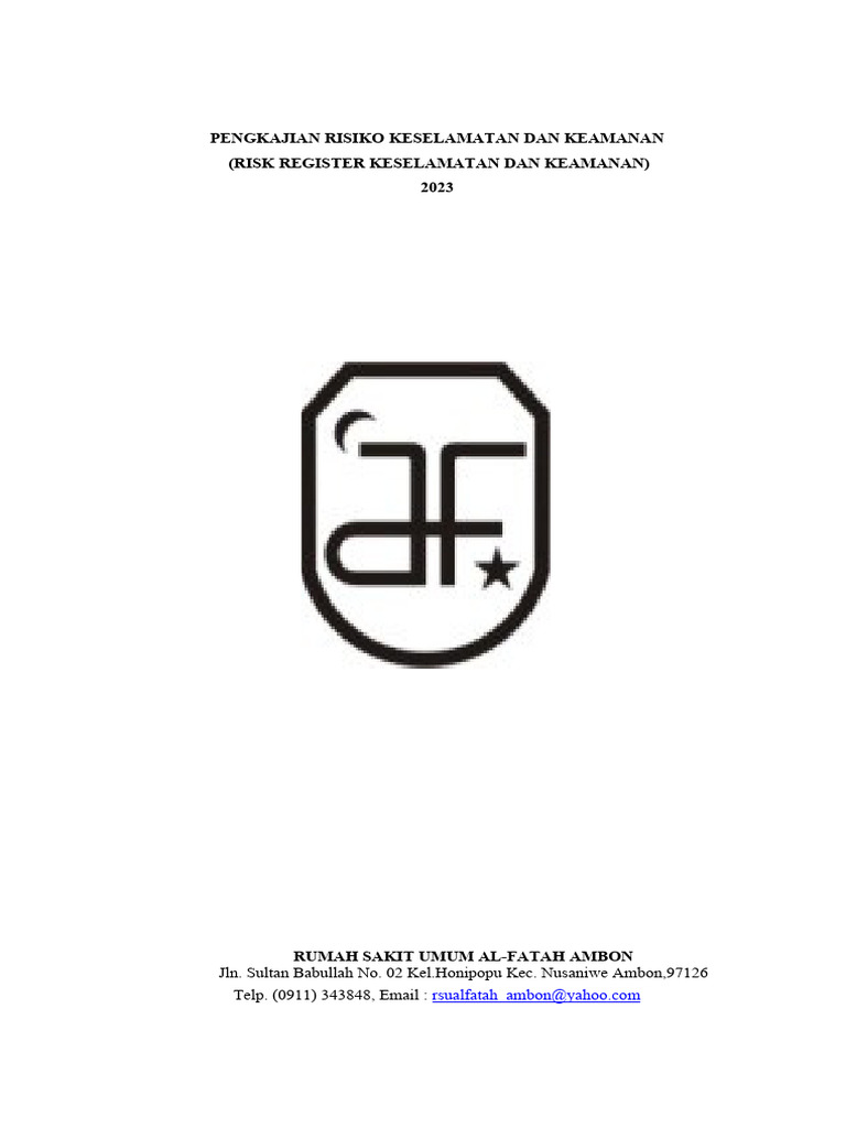 MFK 3-Ep 3 - Bukti Dokumen Pengkajian Risiko Keselamatan Dan Keamanan 2022 | PDF