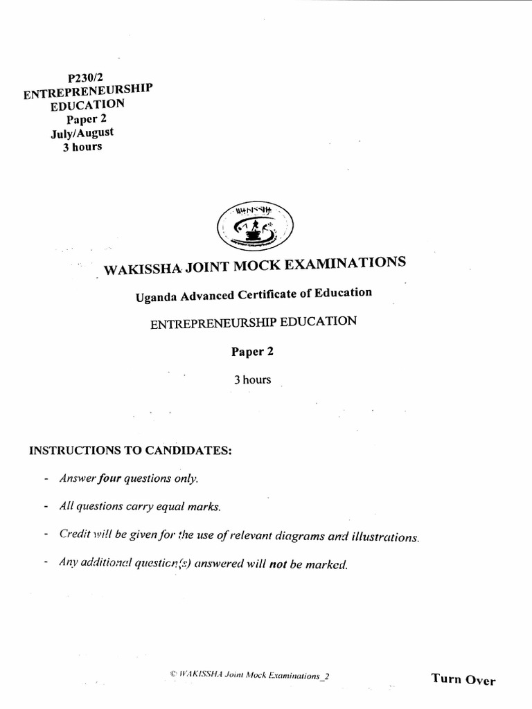 Wakissha UACE Entre 2 2022 | PDF