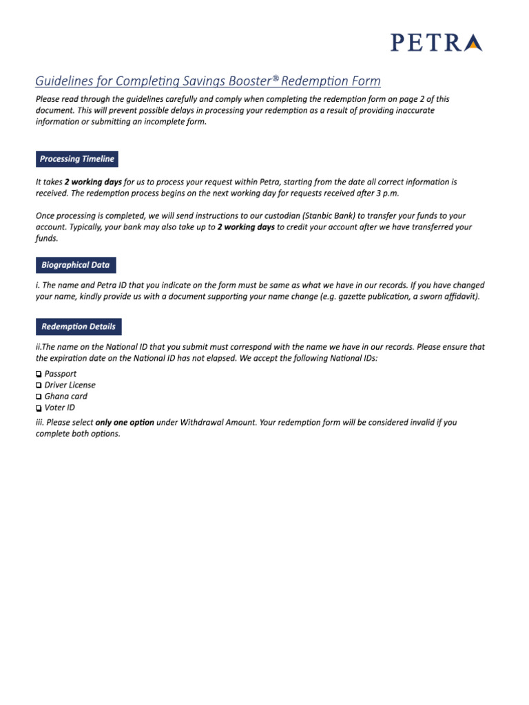Booster Redemption Form | PDF