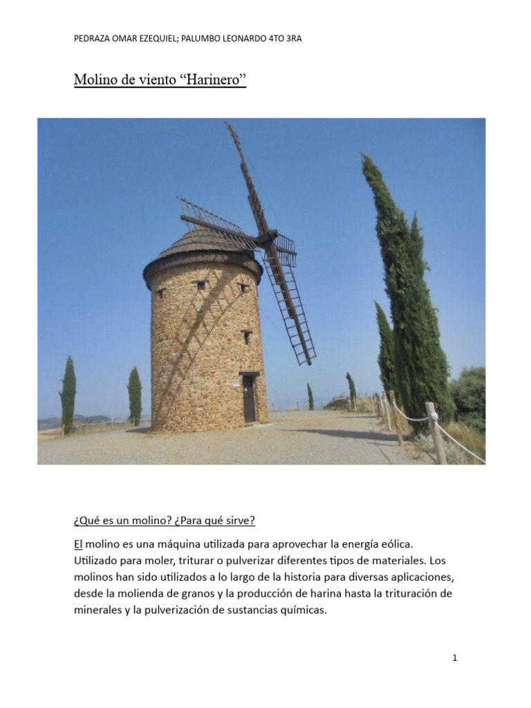 Informe Del Molino | PDF | Molino (molienda) | Ciencias fisicas