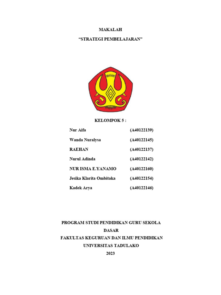 MAKALAH Strategi Belajar Mengajar Klp.5 | PDF