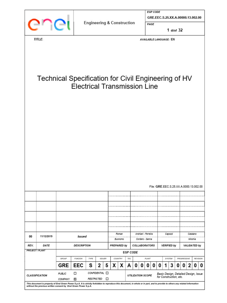 Technical Specs for HV Transmission Line | PDF | Geology | Screw