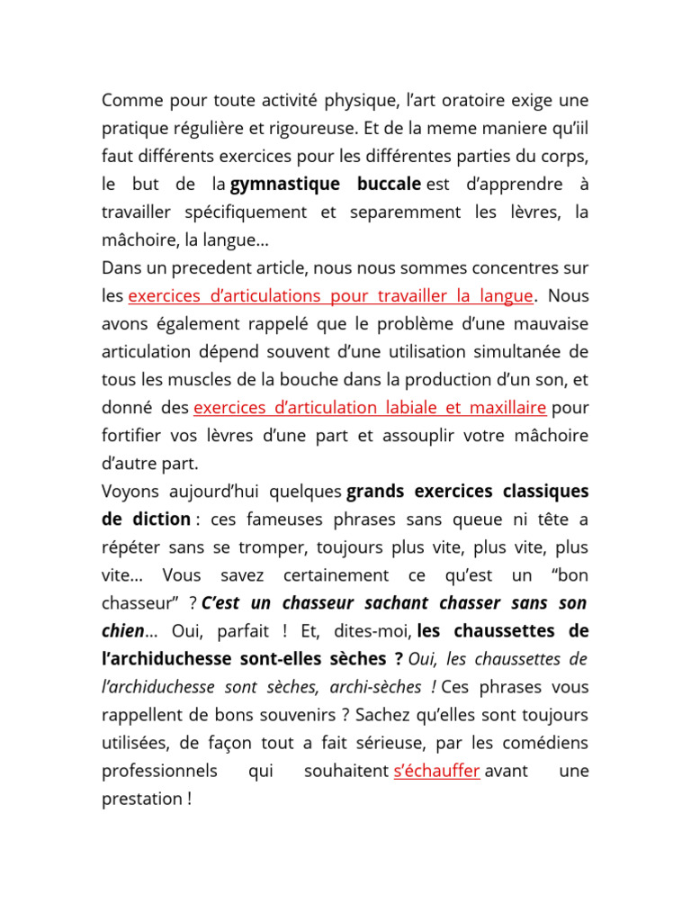 Diction Exercices 1 | PDF | Arts du langage et discipline