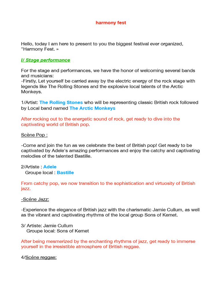 Anglais Tache Final 1 | PDF | Rock Music | Performing Arts