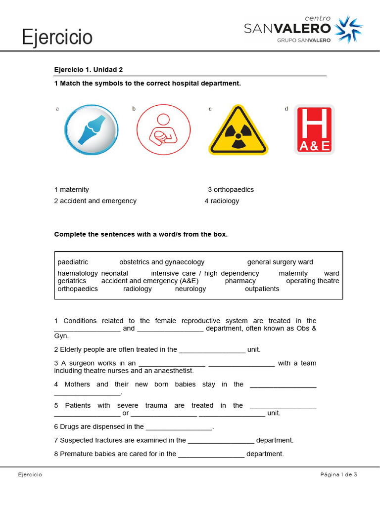 Ejercicio: Ejercicio 1. Unidad 2 1 Match The Symbols To The Correct ...