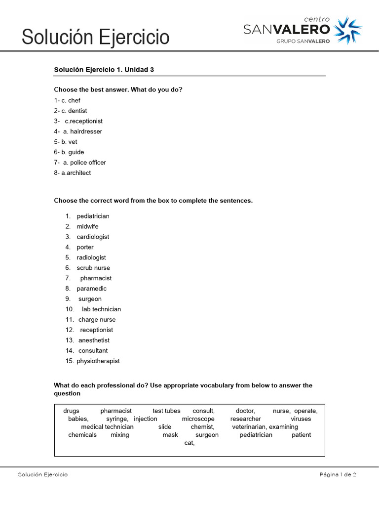 Solución Ejercicio 1. Unidad 3 | PDF