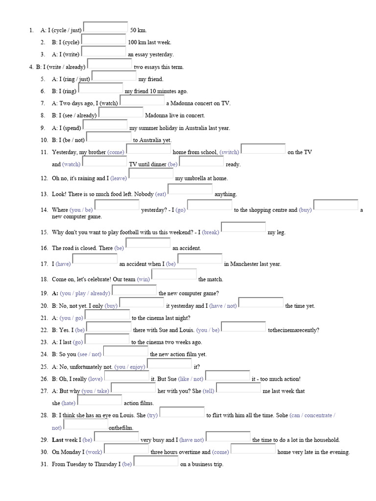 Past Simple Present Perfect | PDF