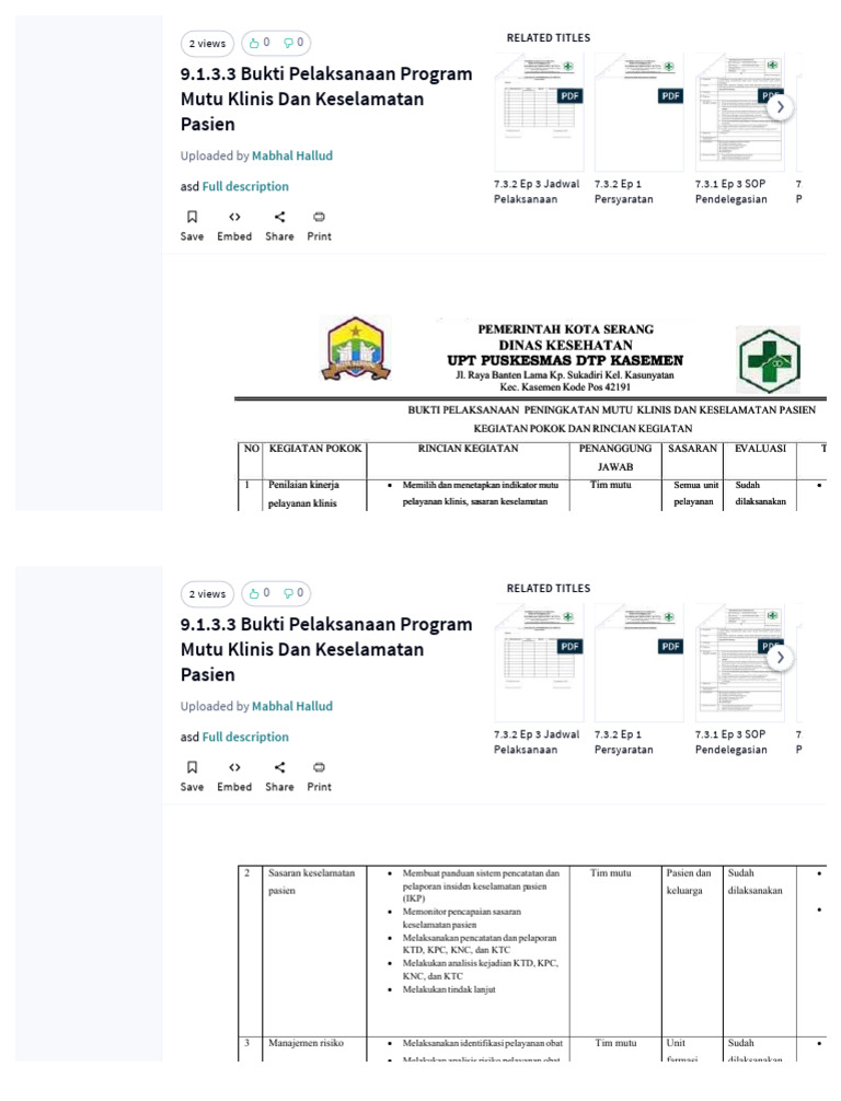 PDF 9133 Bukti Pelaksanaan Program Mutu Klinis Dan Keselamatan Pasien ...