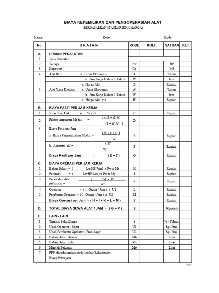 07b Formulir O&O | PDF