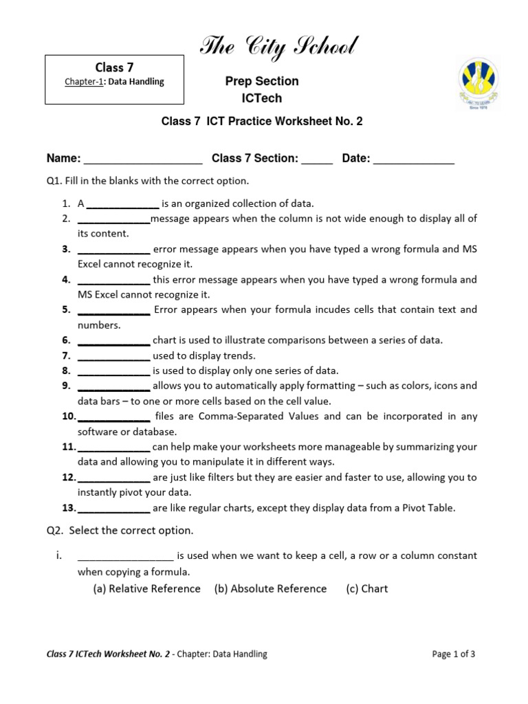 Chapter Data Handling 1 | PDF | Comma Separated Values | Microsoft Excel