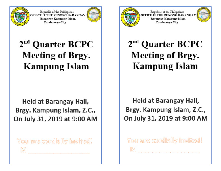 Invitation Card BCPC | PDF