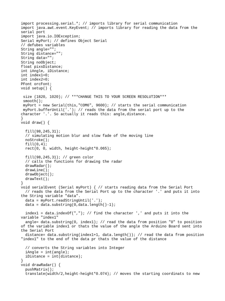 Radar Processing Code | PDF | Integer (Computer Science) | String ... Radar Processing Code | PDF | Integer (Computer Science) | String ...