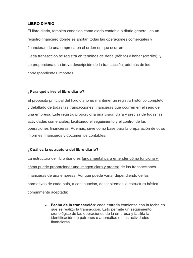 Libro Diario | PDF | Contabilidad | Servicios financieros