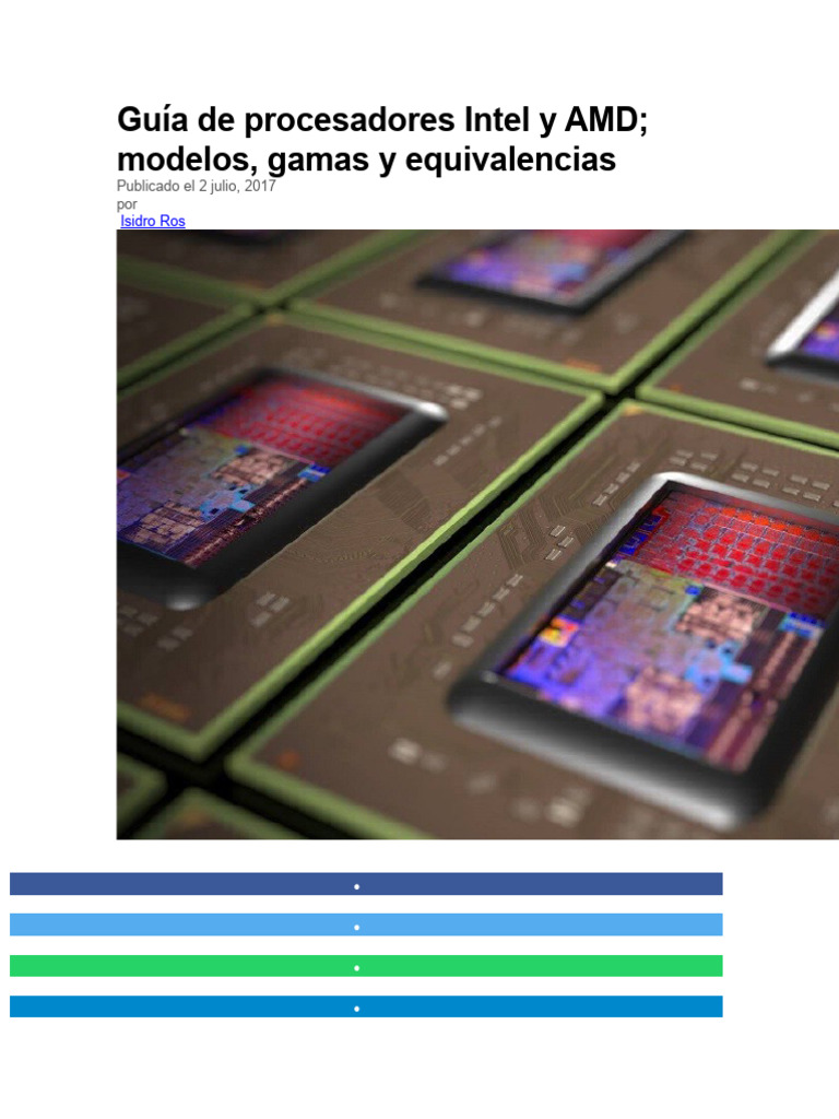 Guía de Procesadores Intel y AMD | PDF | Microprocesador | Unidad Central de procesamiento