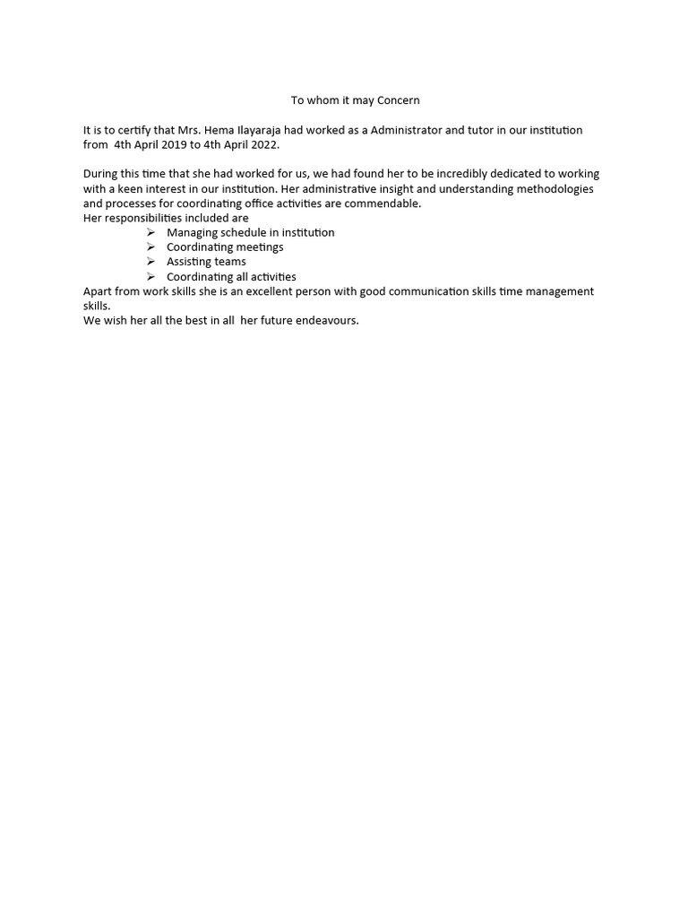 Experience Certificate PDF