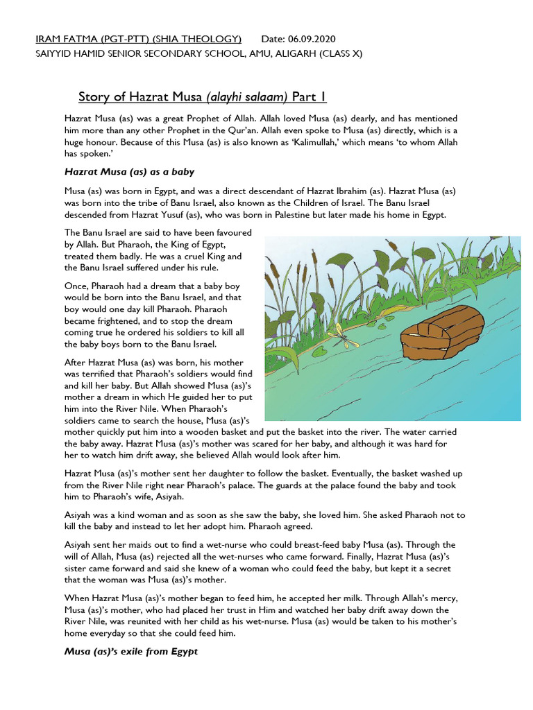 Story of Hazrat Musa (Alayhi Salaam) Part 1 | PDF | Moses In Islam
