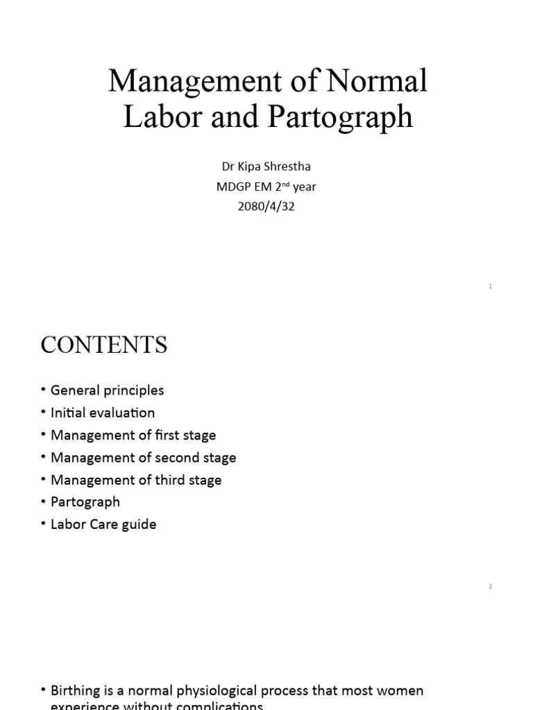 Management of Normal Labor and Partograph | PDF | Childbirth | Clinical ...