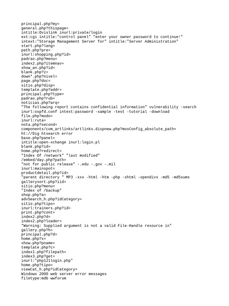 Dorks Randomize | PDF | Web Server | Internet & Web