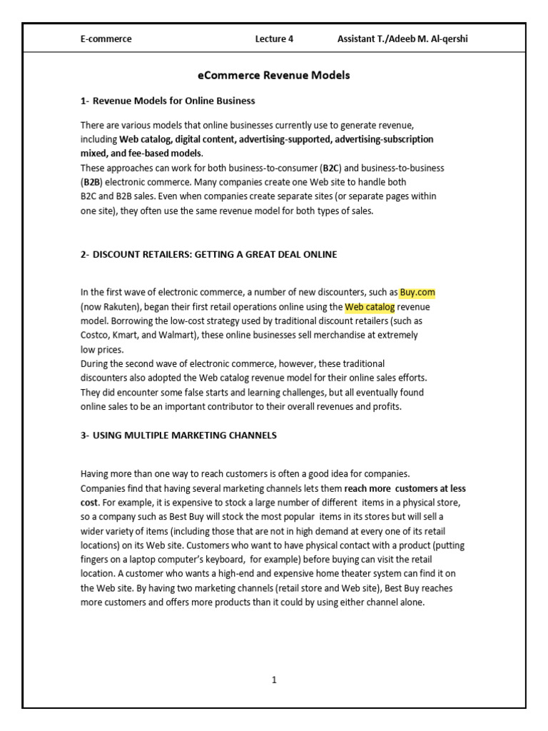 Lect 4 | PDF | Mail Order | E Commerce