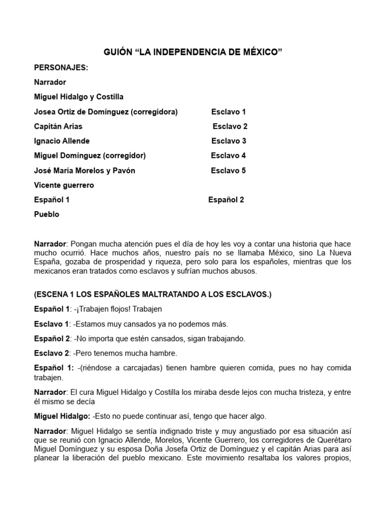 GUIÓN Independencia de México | PDF | México