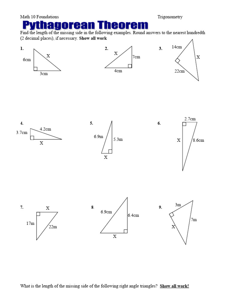 Pythagorean Theorem 04 | PDF | Length | Geometry