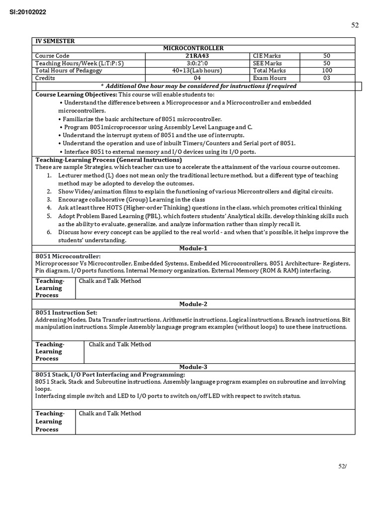 21RA43 Microcontroller | PDF | Microcontroller | Electrical Engineering