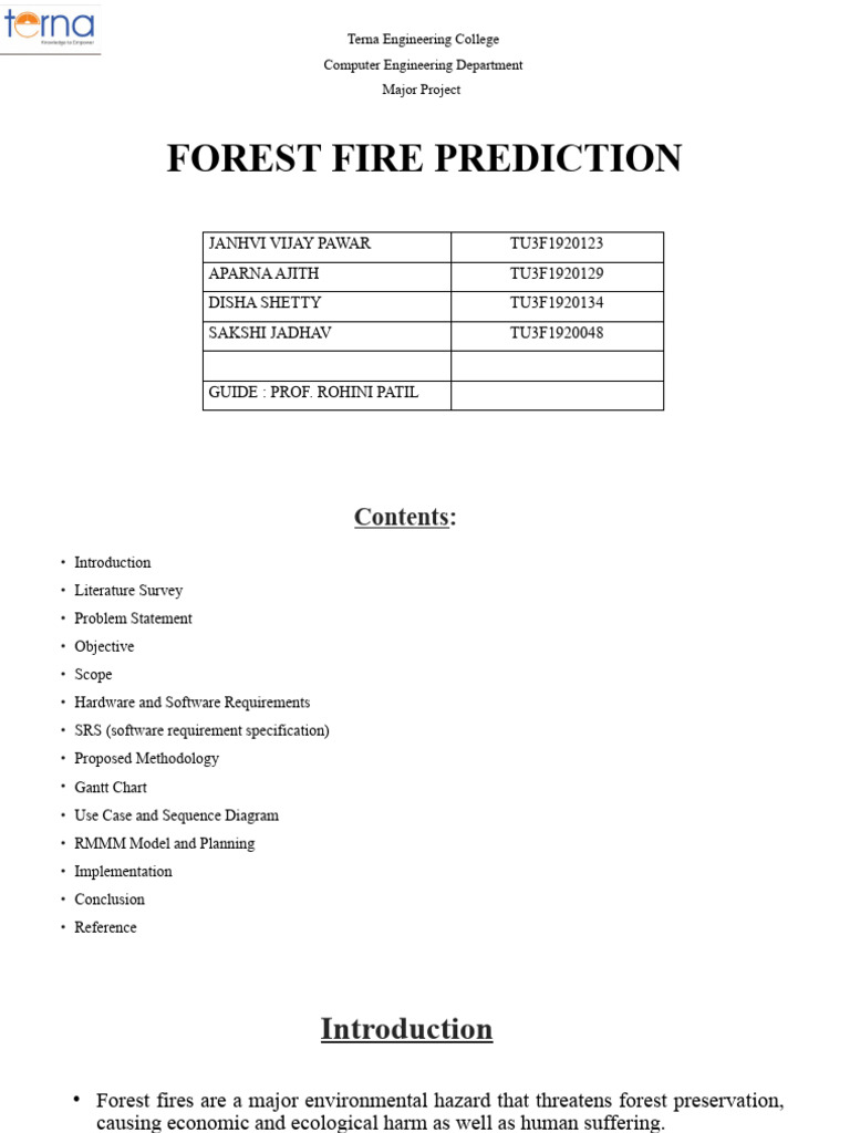 Forest Fire Prediction Sem 8 - Review 1 | PDF | Cross Validation ...